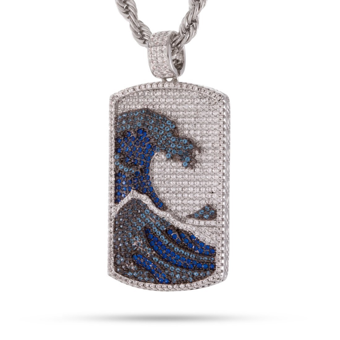 Great Wave Dog Tag Necklace | Hip Hop Pendants | King Ice